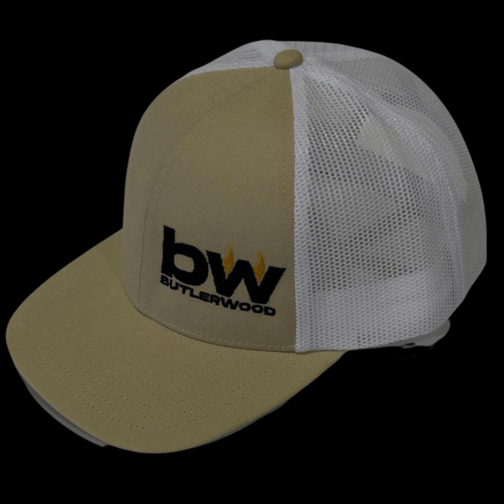 Grilling Hat | Embroidered Tan Baseball Cap with Mesh Back